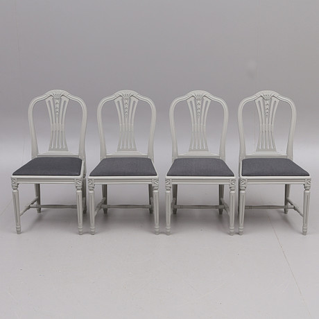 STOLAR, 4 st, Gustaviansk stil "Axet" 1900-tal. Möbler - Fåtöljer ...