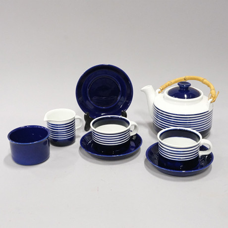 KARIN BJÖRQVIST. GUSTAVBERG, TEA SET PARTS, "COBOLT", 8 PIECES ...