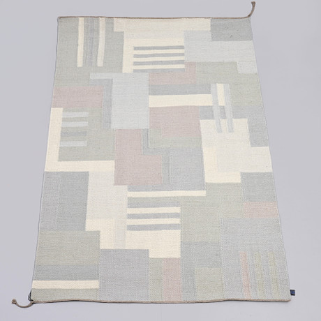 MATTA, Axeco, grå rutig, handvävd. Mattor & Textil - Mattor - Auctionet