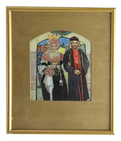 BROR HILLGREN. print, bride and groom, Delsbo, signature in print. Art ...