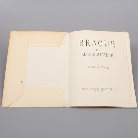 GEORGES BRAQUE. Book, "Braque le Réconciliateur", Francis Ponge, 1946 ...