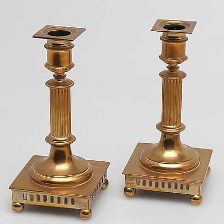 CANDLES in brass, a pair, EOS Jönköping, 1900s. Lighting & Lamps ...