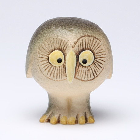 LISA LARSON, owl, figurine, stoneware, marked LISA L, pressed-in ...