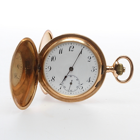 POCKET WATCH, 14K gold in outer and inner case, Avance Retard. Clocks ...
