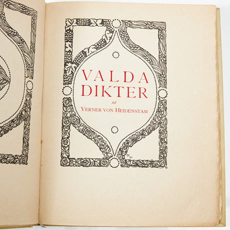HEIDENSTAM, VALDA DIKTER, 1911 + EGENHÄNDIGT BREV. Böcker, Kartor ...