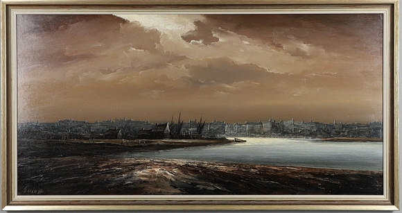 EDWARD ELLIOTT (B.1918). TWILIGHT SCENE ON THE MEDWAY. Art - Paintings ...