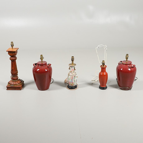 A COLLECTION OF FIVE TABLE LAMPS. Lighting & Lamps - Table Lamps ...