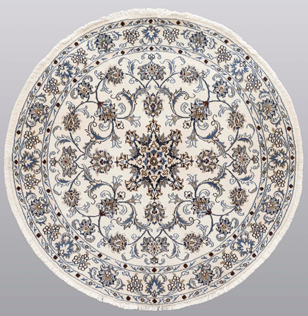 MATTA. Persisk, Rund nain, silkesinslag, ca 150 x 150 cm. Mattor ...