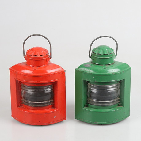 LANTERNOR, 1 par, glas & mässing. Samlarföremål - Teknika & Nautika ...