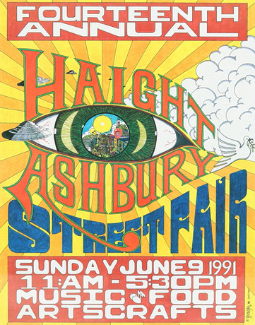 POSTER, offset-tryck, Haight Ashbury Street Fair 1991. Konst - Grafik ...