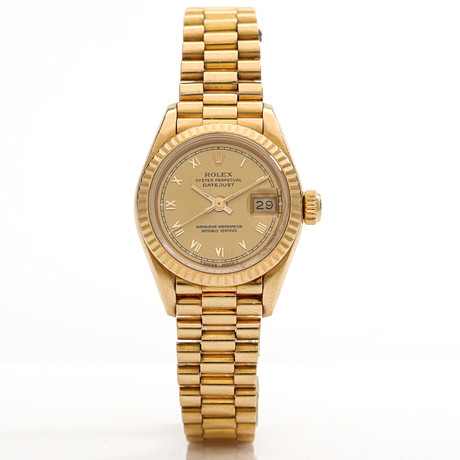 ROLEX DATEJUST Wristwatch, 18K gold, automatic, date, circa 1993 ...