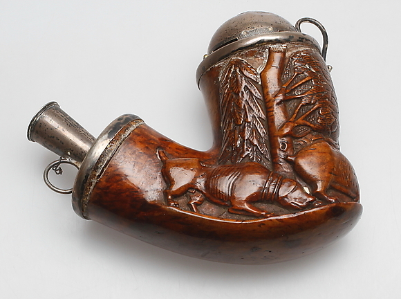 PIPE HEAD, Masurian birch, possibly Sophia Isberg, silver fittings 1878 ...