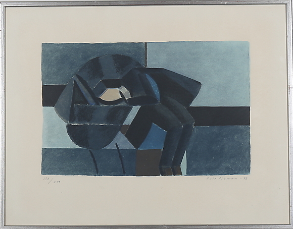 OLLE NYMAN. Composition, color lithograph no. 138/250, signed and dated ...
