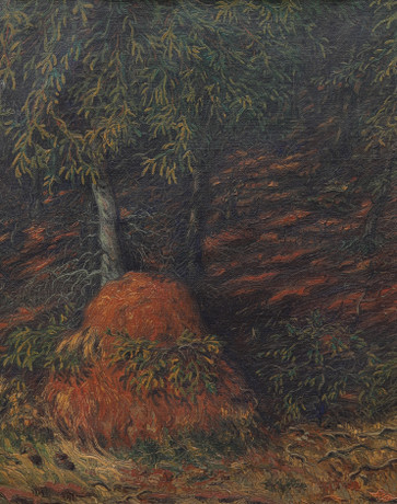 AXEL THEODOR KULLE. "ANT STACK IN THE FOREST", signed. Art - Paintings ...