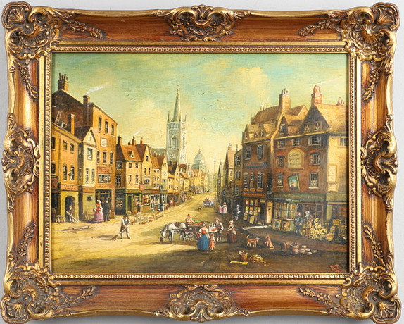 RIMA (20TH CENTURY). A STREET SCENE NEAR ST PAUL'S CATHEDRAL , LONDON ...