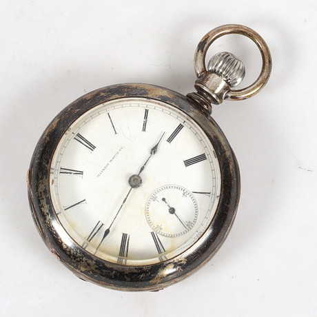 POCKET WATCH, white metal, Illinois Watch Co. USA. 1880s.. Clocks ...