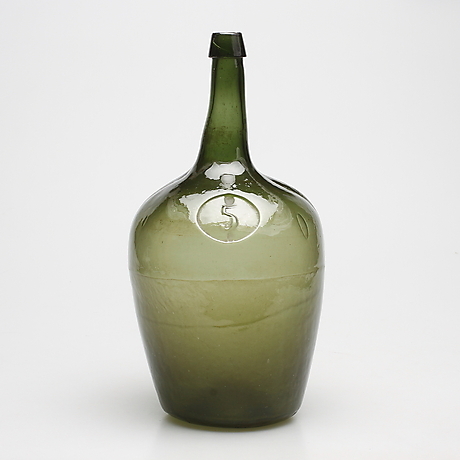 FLASKA, glas, 1700/1800-tal. Glas - Övrigt - Auctionet