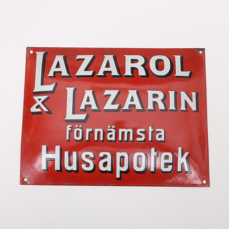 REKLAMSKYLT. emalj, "Lazarol och Lazarin", 1920-tal. Övrigt - Övrigt ...