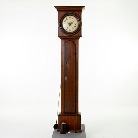 GRANDFATHER CLOCK. 18th century, frame in stained spruce, blackened ...