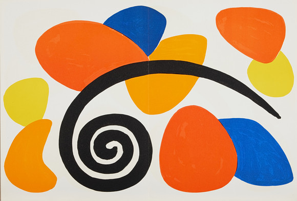 ALEXANDER CALDER (USA, 1898-1976): Komposition, färglitografi ur DLM ...