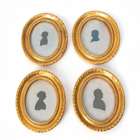 SILHOUETTES, 4 pcs, 19th century. Art - Other - Auctionet