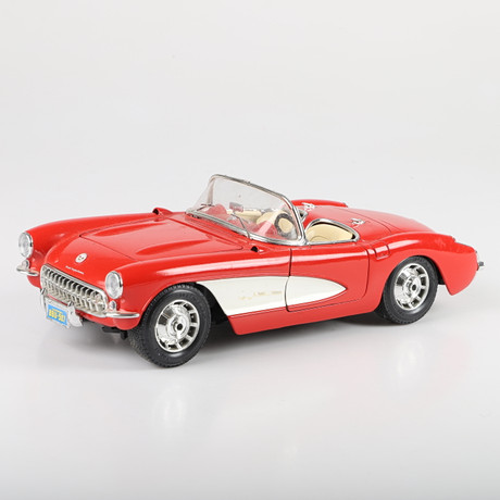 MODEL CAR, "Chevrolet Corvette 1957", metal/plastic, Burago, Italy ...