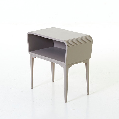 BEDSIDE TABLE, 1940s/50s, painted in grey, shelf. Furniture - Tables ...