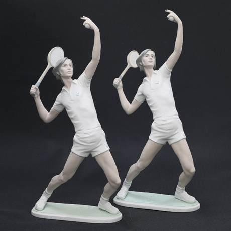 FIGURINES, a pair, tennis players, REX, Spain. Ceramics & Porcelain ...