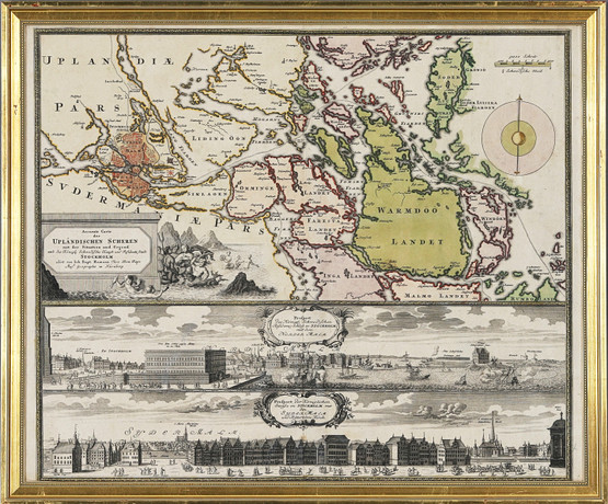MAP, HOMANN, 18th century, Accurate Carte der Uplandischen Scheren mit ...