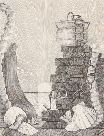 INGRID MILLER. "Longing I", copper engraving, signed -81. Art ...