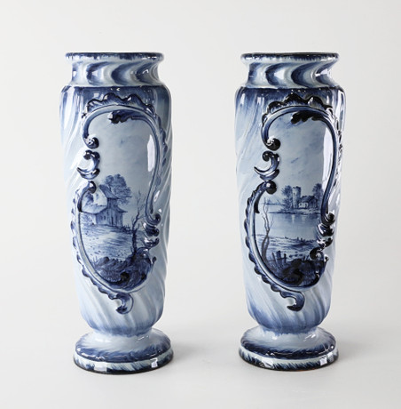 EMILE GALLÉ. parvaser, Nancy, Frankrike, kring 1900, signerade. Keramik ...