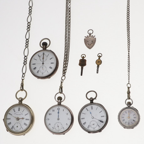 FIVE ASSORTED POCKET WATCHES. Clocks & Watches - Pocket & Stop Watches - Auctionet