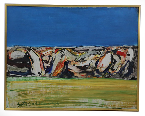 BATTE SAHLIN. Olja på duk, komposition, signerad och daterad 65. Konst ...