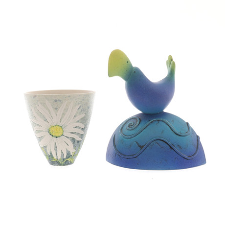 SARAH COX (BRITISH, 20TH / 21ST CENTURY). BLUE BIRD. Ceramics ...