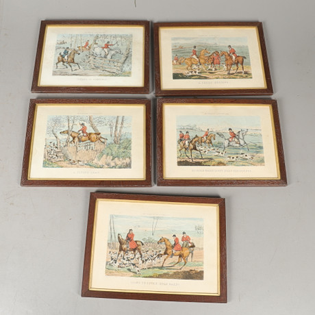 AFTER HENRY ALKEN. A SET OF FIVE HUNTING PRINTS. Art - Engravings ...