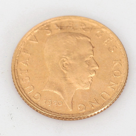 GULDMYNT, 5 kr. Gustaf V, Sverige. 1920. Mynt, Medaljer & Frimärken ...