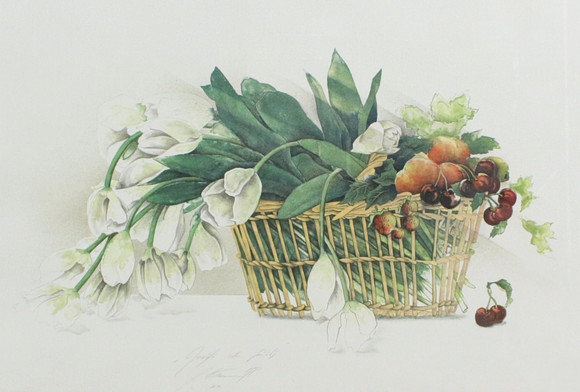SUSANNE HARTMANN. 'Flower Basket', lithograph, EA, signed. Art ...