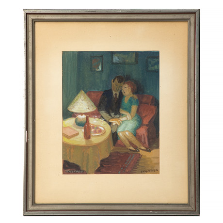 HARALD SKOGSBERG. Akvarell, signerad och daterad 36. Konst - Måleri ...