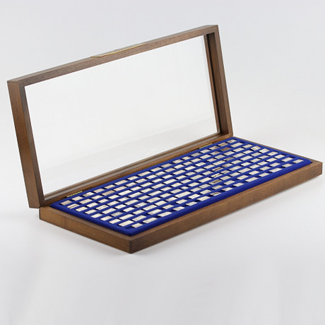 PLAQUES, 147 pcs. sterling silver, motif representing the flags of the ...