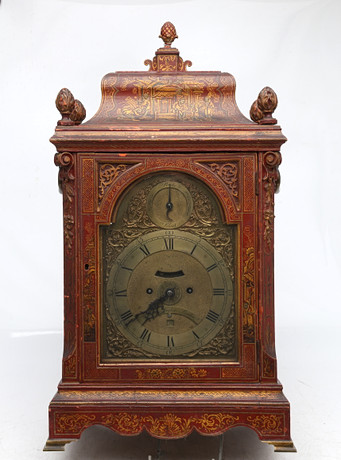 London mantel clock by John Taylor with painted and gilded wood case ...