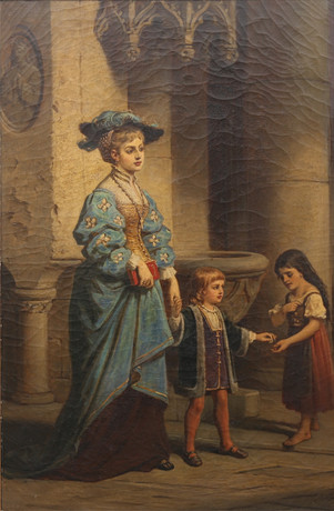 ANTON EBERT. Välgörenhet scen. Konst - Måleri - Auctionet