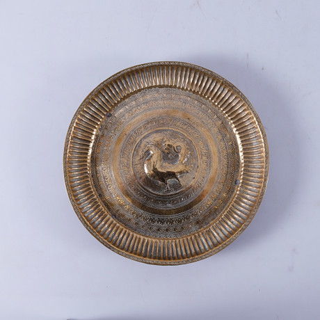 VÄGGFAT, mässing, möjligen Ottomanska riket, 17/1800-tal. Silver ...