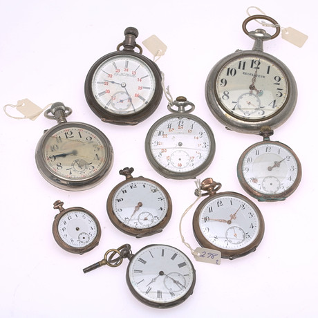 POCKET WATCH, 9 pieces, object of renovation, 1900s. Clocks & Watches ...