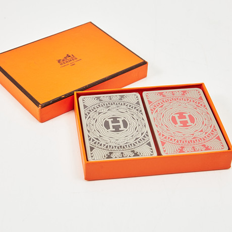 HERMÈS card deck, 2 decks, in original box with intact inner packaging ...