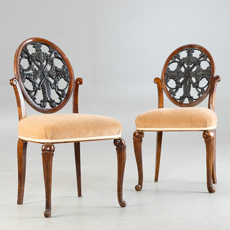 Pair of Art Deco chairs, probably Austria, 1st quarter of the 20th ...