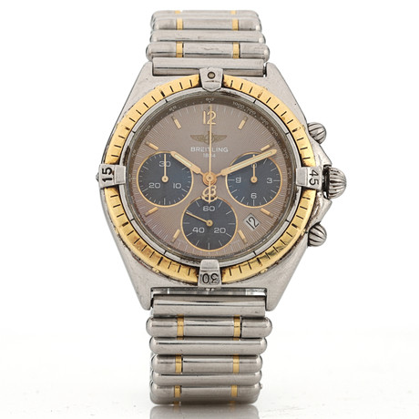 BREITLING CHRONO SEXTANT Wristwatch, gold on steel, quartz, date ...