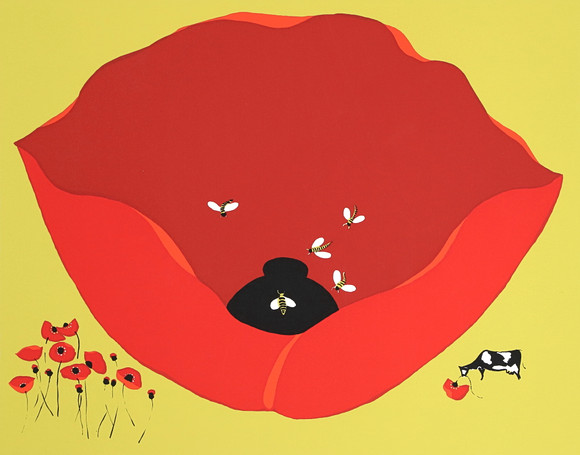 GUNILLA KUMLIN (1938-). Composition, color serigraph no. 5/150, signed ...