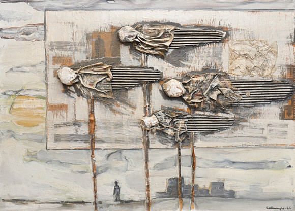 GÖSTA CALMEYER. "DRÖMMEN SOM BLEV MARDRÖM". Konst - Måleri - Auctionet