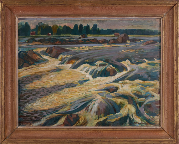 PAVEL FLEISCHMANN. Watercourse, oil on Board, signed P Fleischmann ...