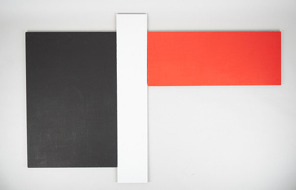 CAROLUS ENCKELL. Abstract composition, 3 parts, oil on aluminum panel ...
